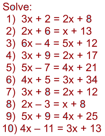Double Sided Equations