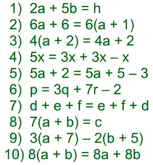 Expression Formula Equations And Identities