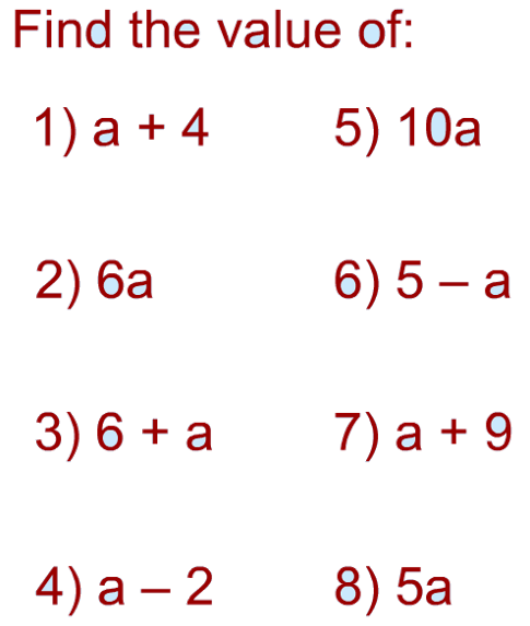 Substituting into Expressions