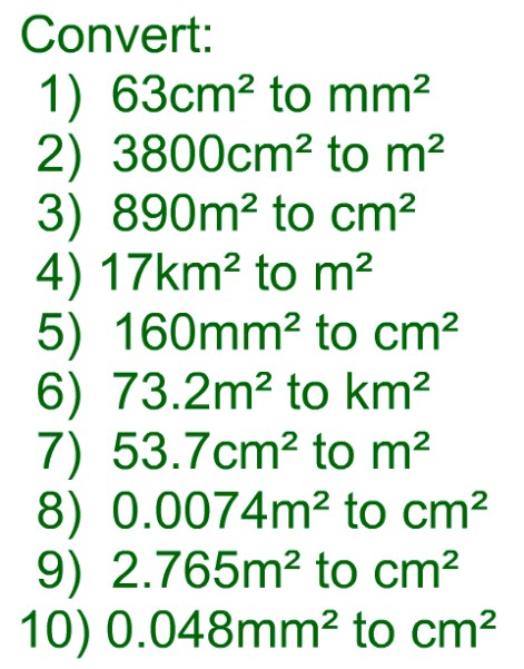Converting Square and Cube Units